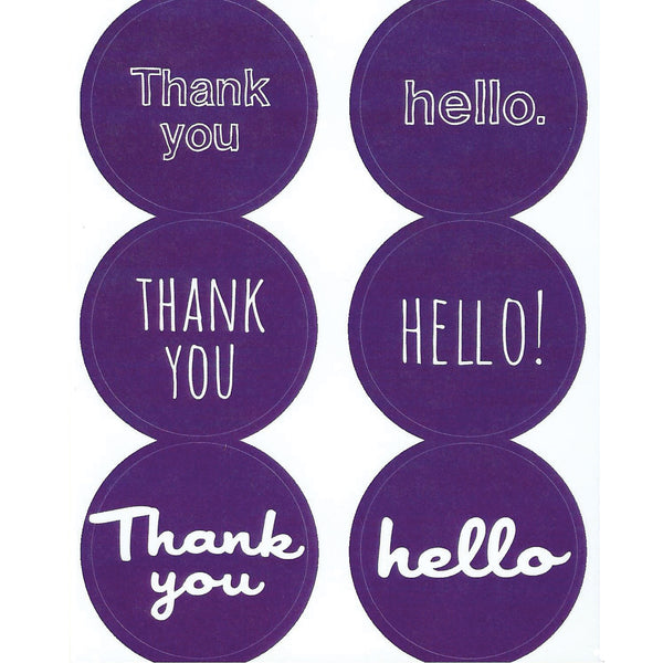 Purple Thank You & Hello Letter Seal Stickers – beve!